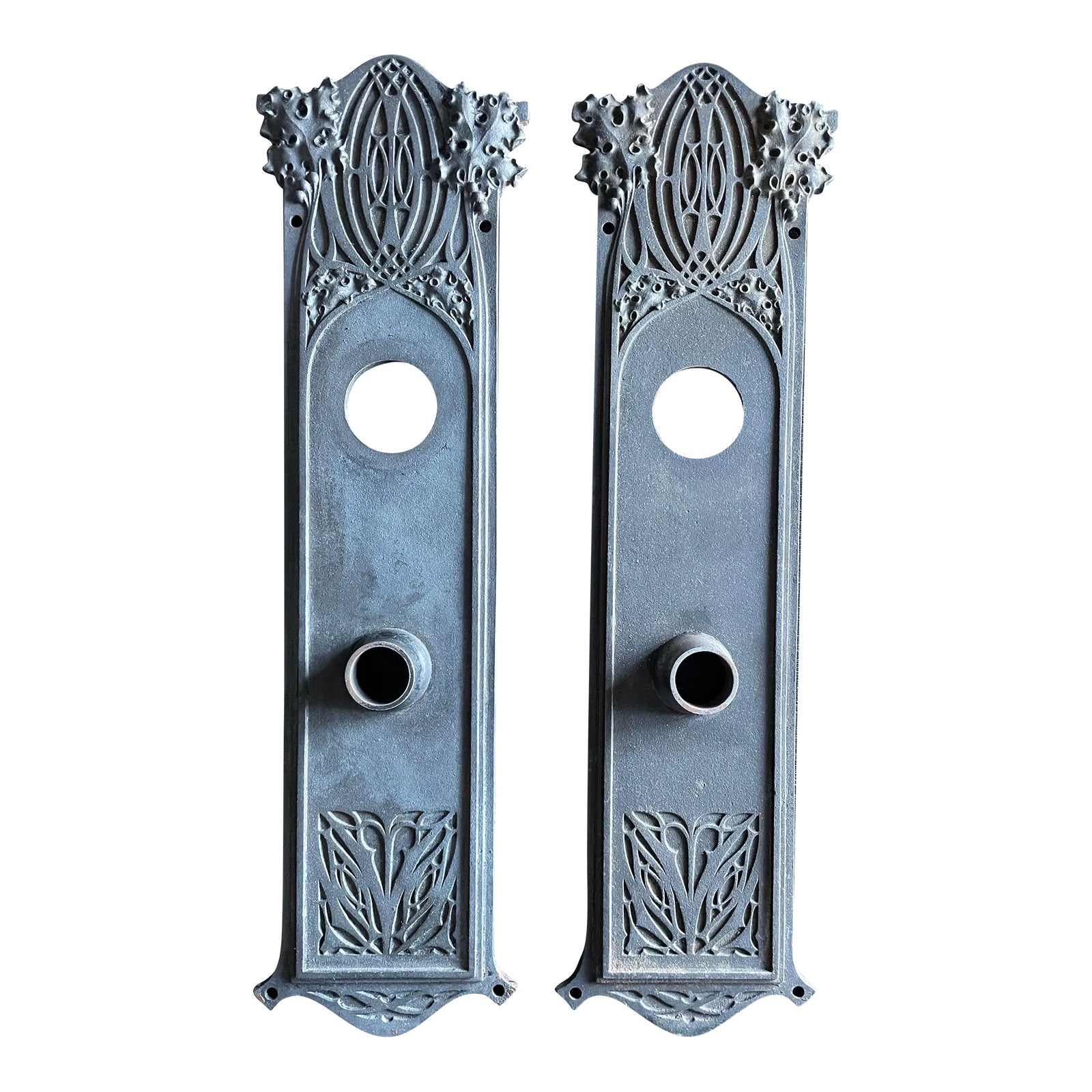 Antique Louis Sullivan Art Nouveau Ornamental Cast Iron Door Plates ...