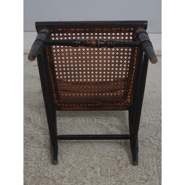 Set of 6 Hitchcock Antique Black & Gold Cane Seat Side Chairs | Chairish