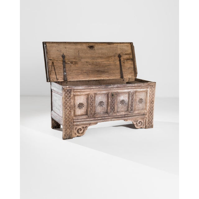 18th Century German Oak Trunk | Chairish
