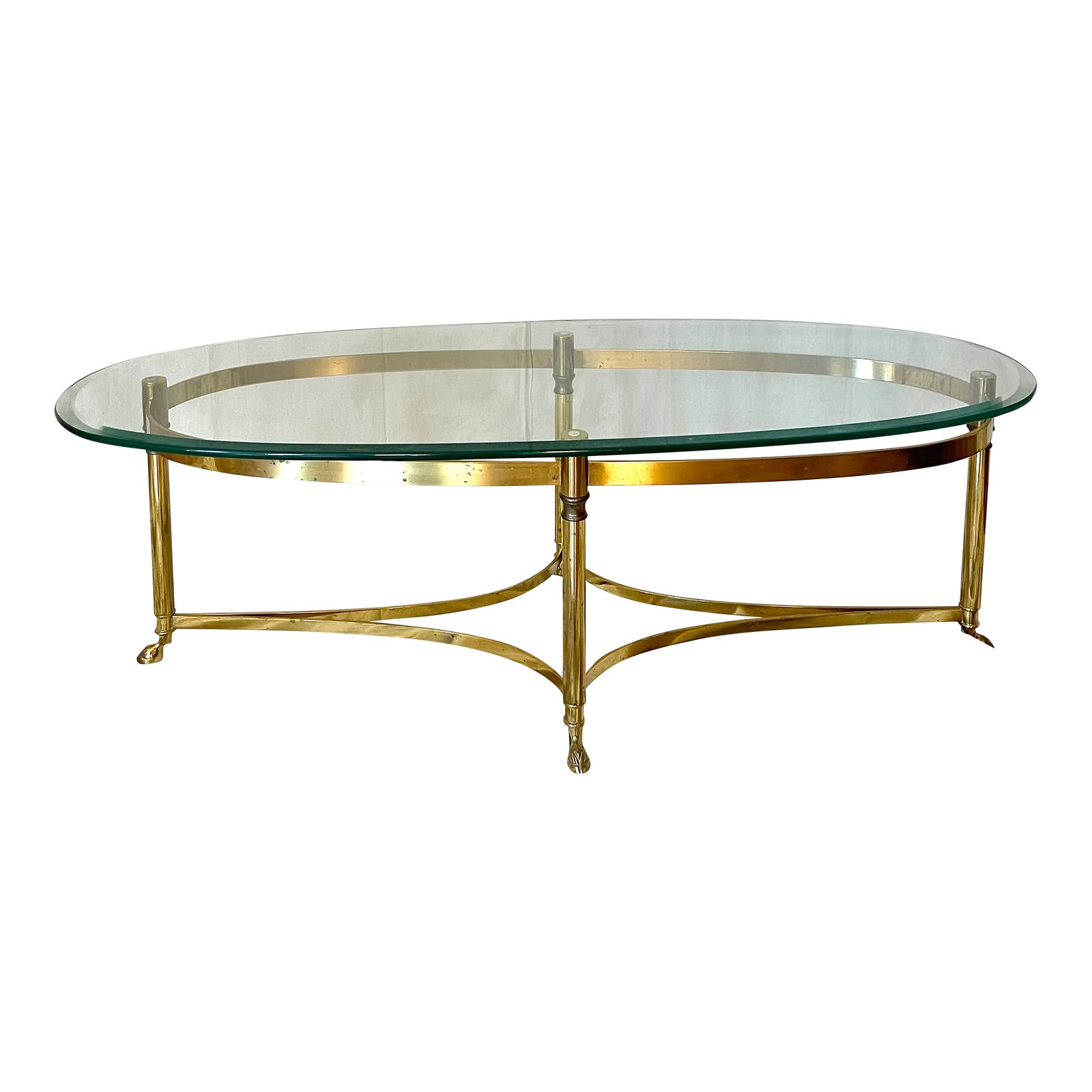 Late 20th Century Vintage Hollywood Regency La Barge Brass and Glass ...