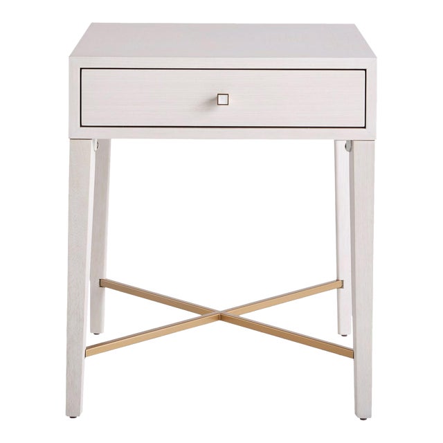 Contemporary Royal Royal End Table, Alabaster | Chairish