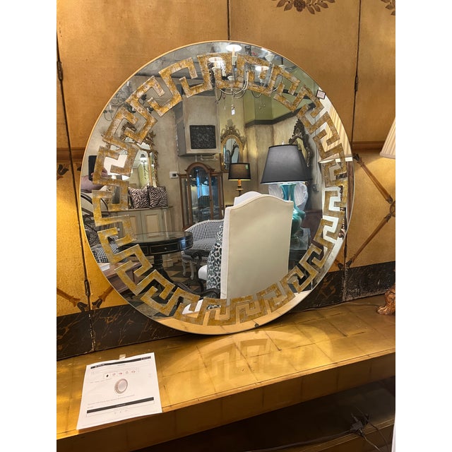 Round Greek Key Mirror | Chairish