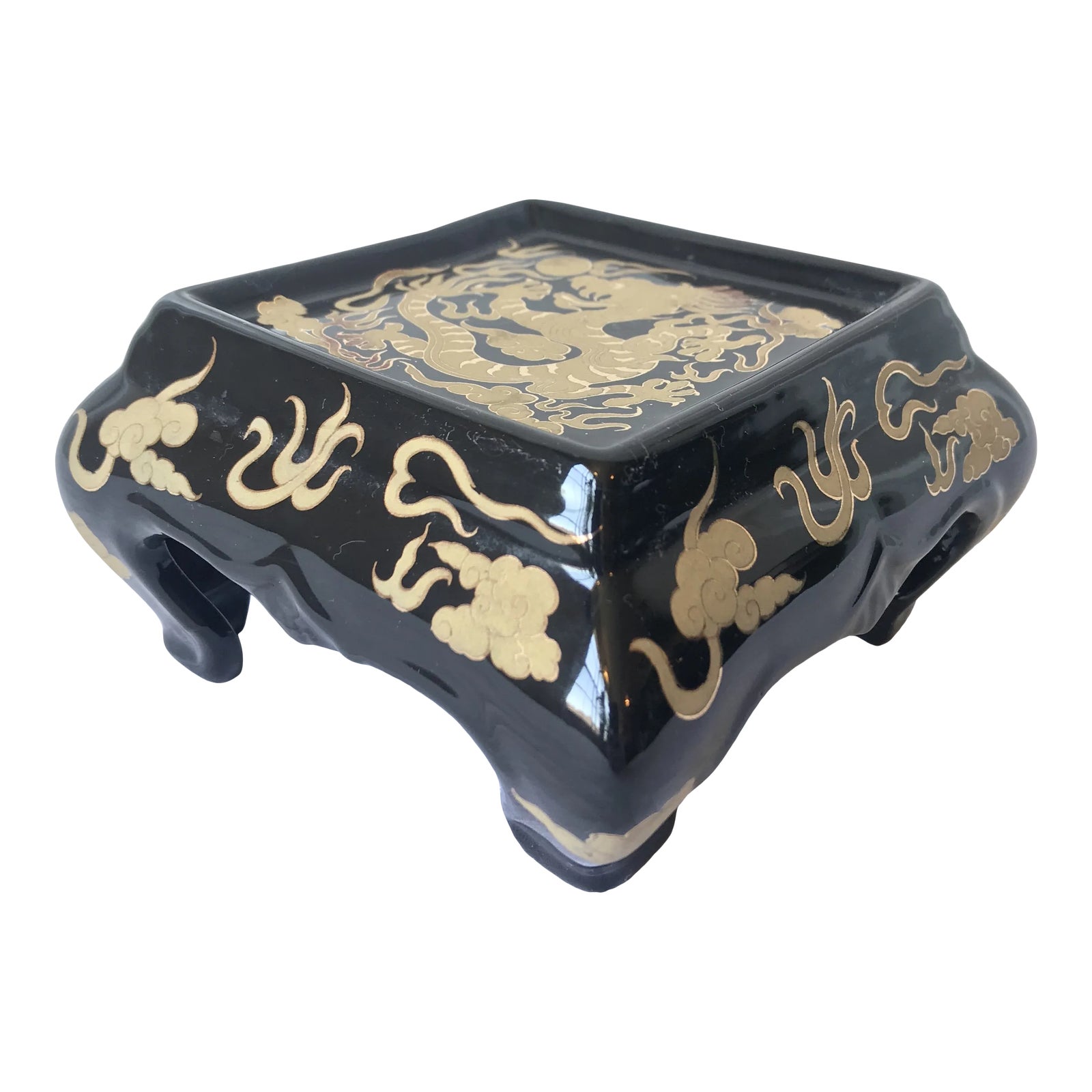 1980s Ceramic Chinoiserie Stand/ Platform | Chairish