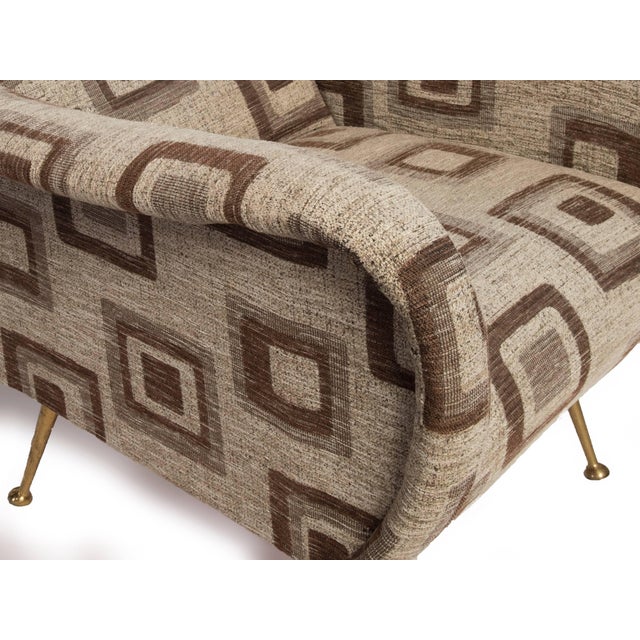 Italian Fauteuils Side Chairs with Brass Legs - a Pair | Chairish