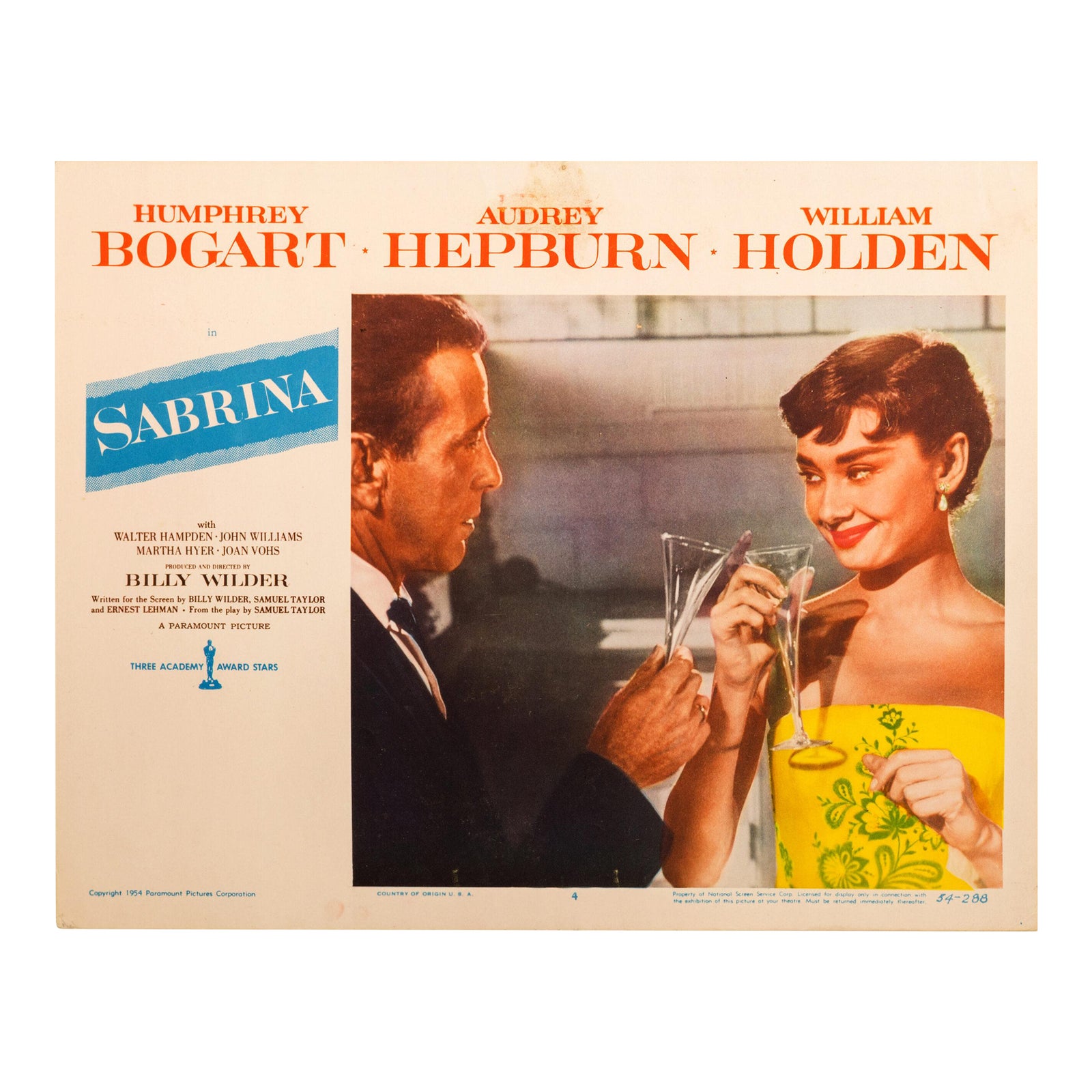 1950s Sabrina 1954 Vintage Lobby Card #1 | Chairish
