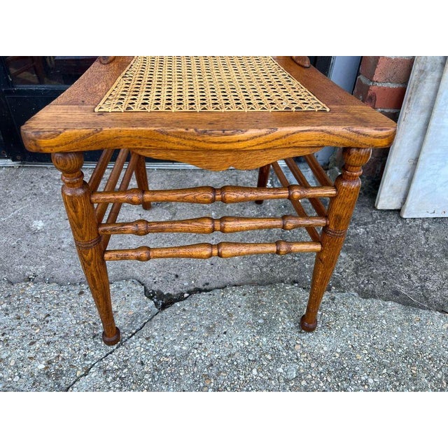 Early 20th Century Antique Pressed Back Oak Cane Seat Dining Chairs ...