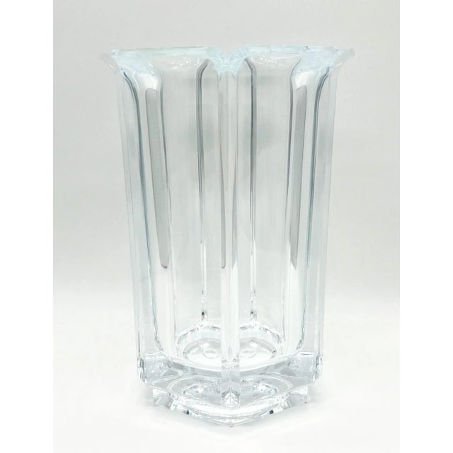 Mid-Century Modern Lucite Hexagon Transparent Vase | Chairish