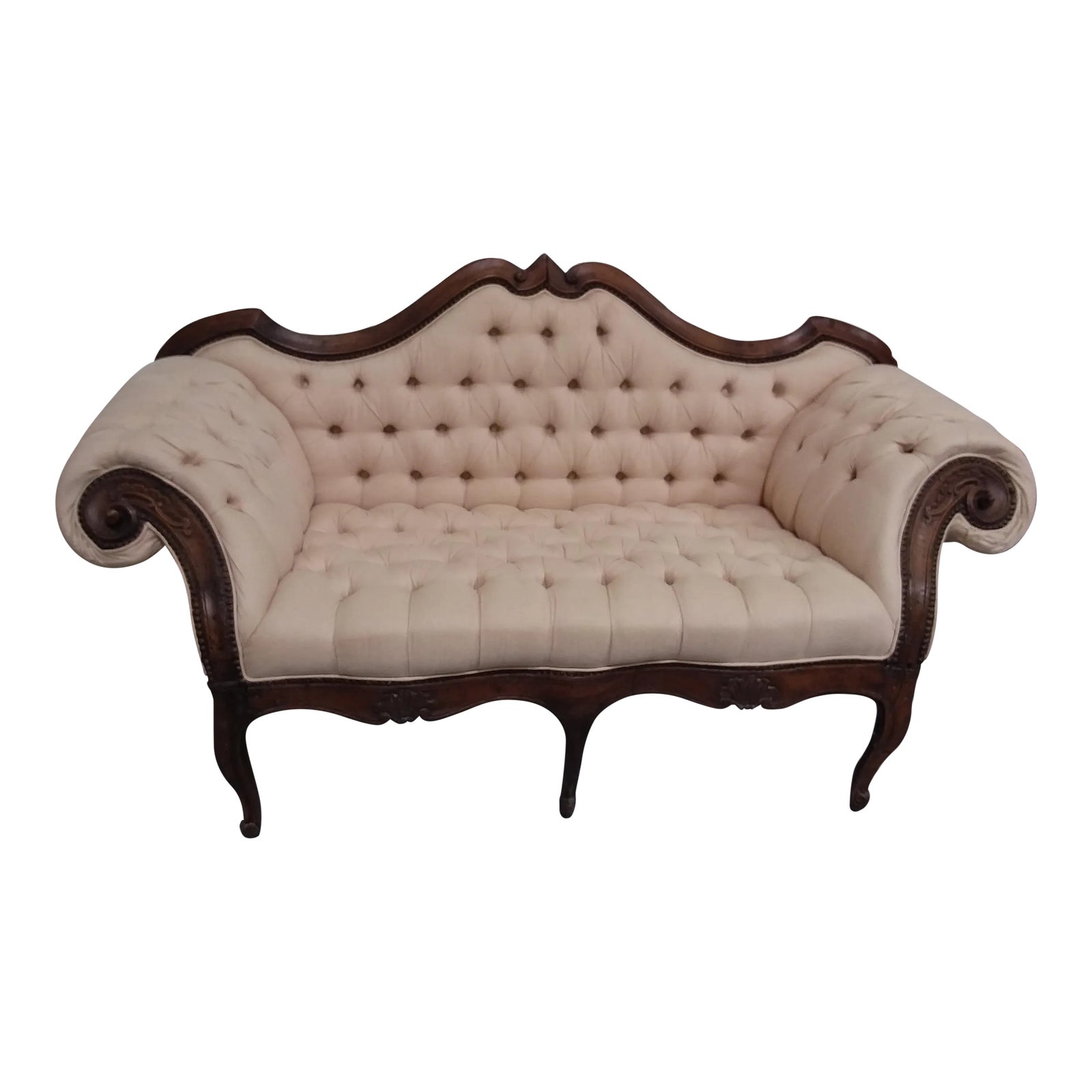 18th Century Walnut Piedmontese Sofa | Chairish