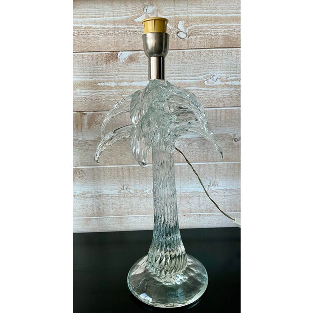 Monumental Italian Sculptural Palm Tree Glass Table Lamps, 1970s, Set ...