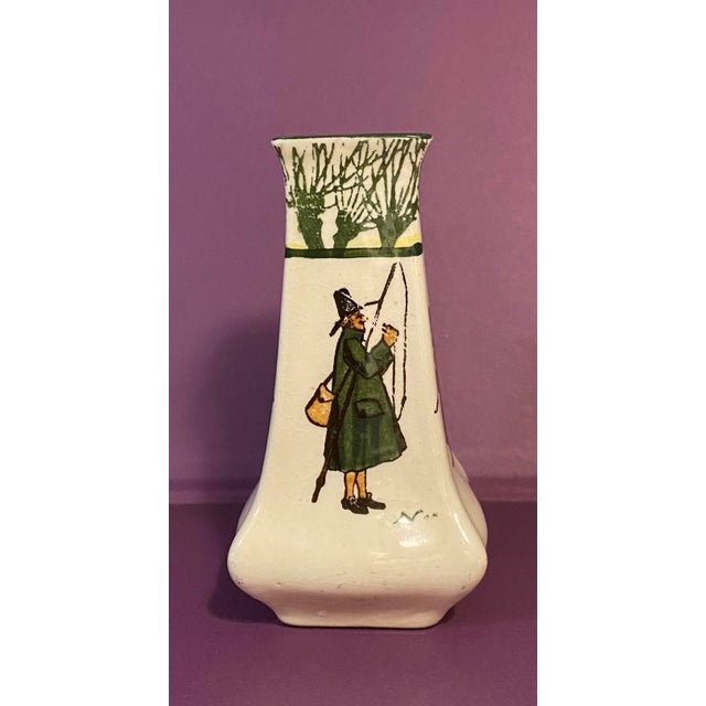 Antique Royal Doulton Isaac Walton Ware Fishermen Vase, Signed Noke ...