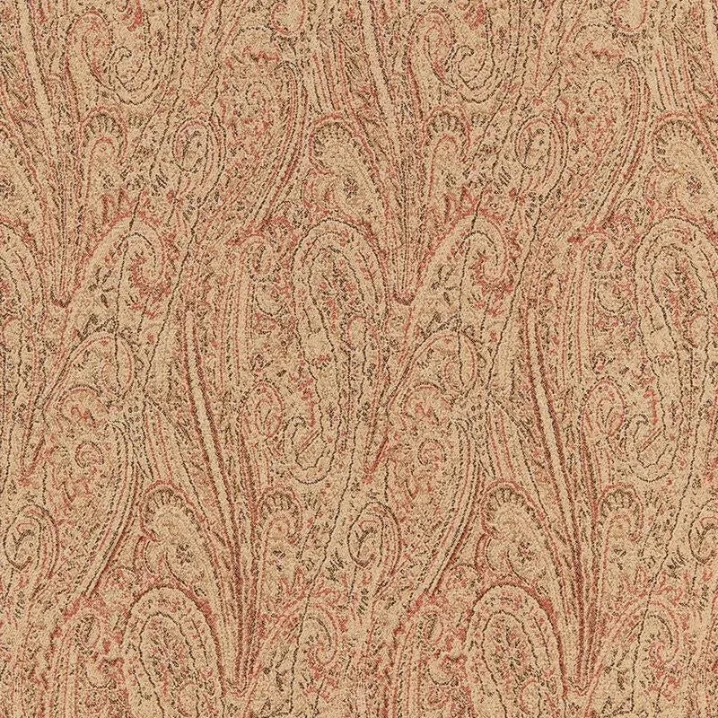 Sample - Schumacher Cameron Wool Paisley Fabric in Clay | Chairish