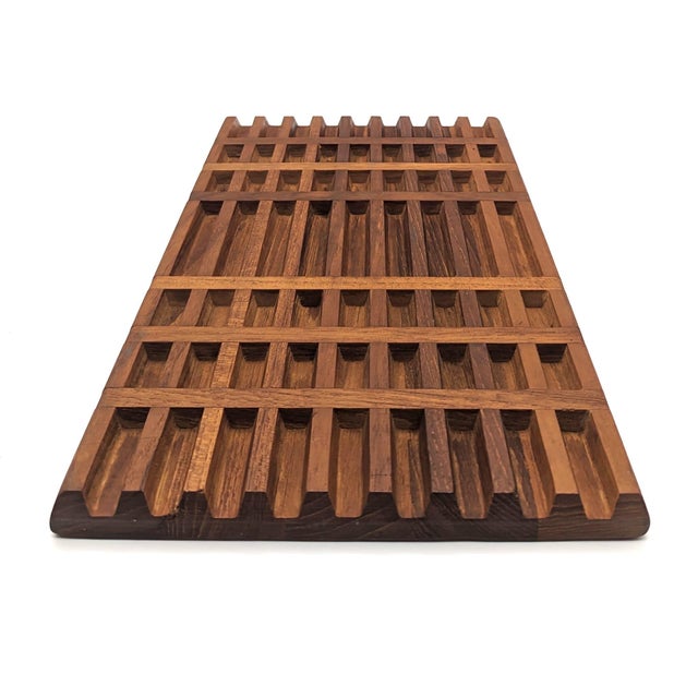 Vintage Dansk Teak Wood Grate / Lattice Bread Cutting Crumb Board and ...