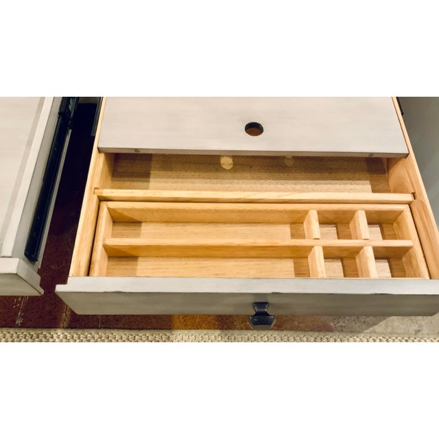 Modern Light Gray Wood Executive Desk | Chairish