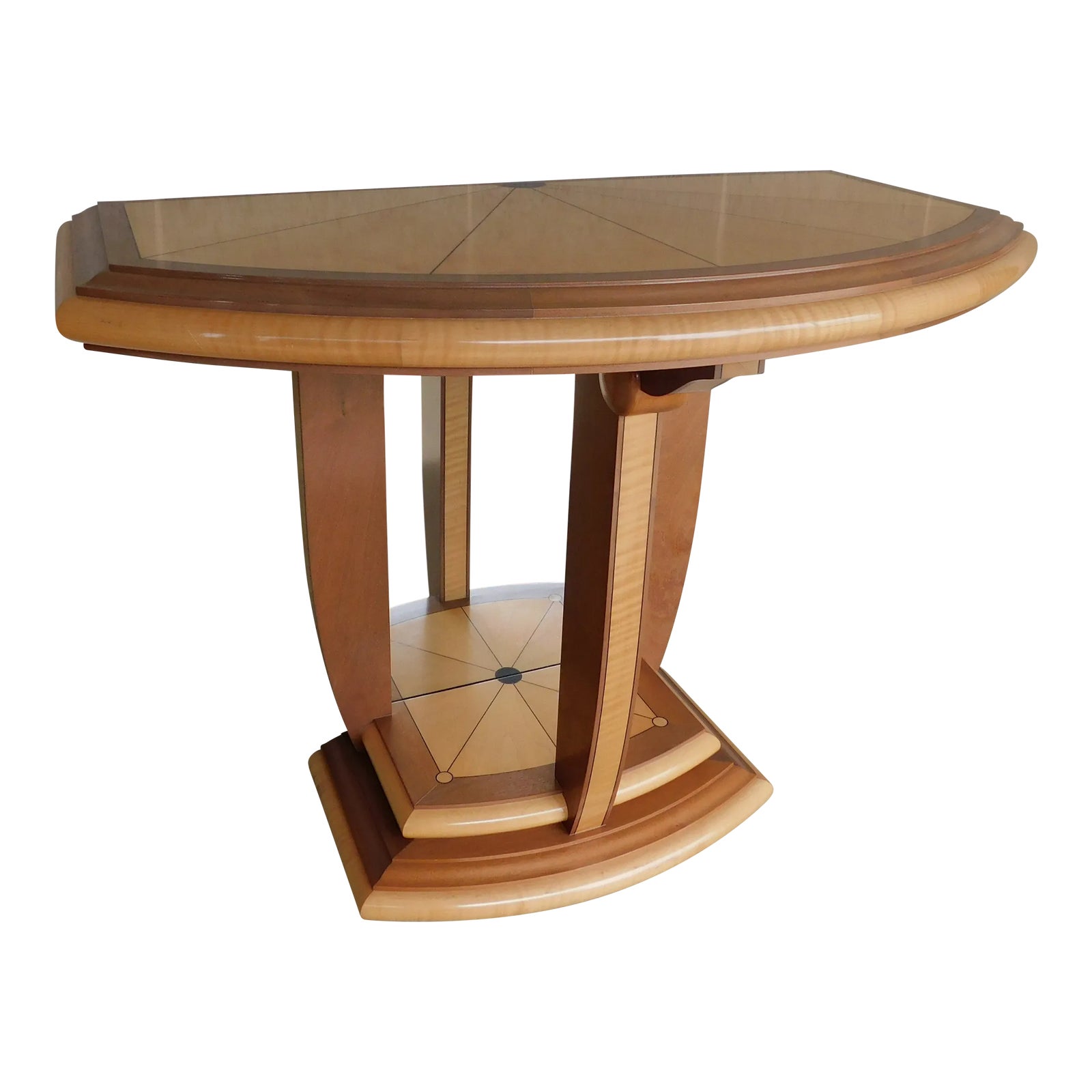 Ronald C Puckett Art Deco Style Custom Banded Console Table 41w | Chairish