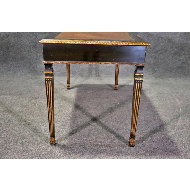French neoclassical style writing desk with leather top | Chairish