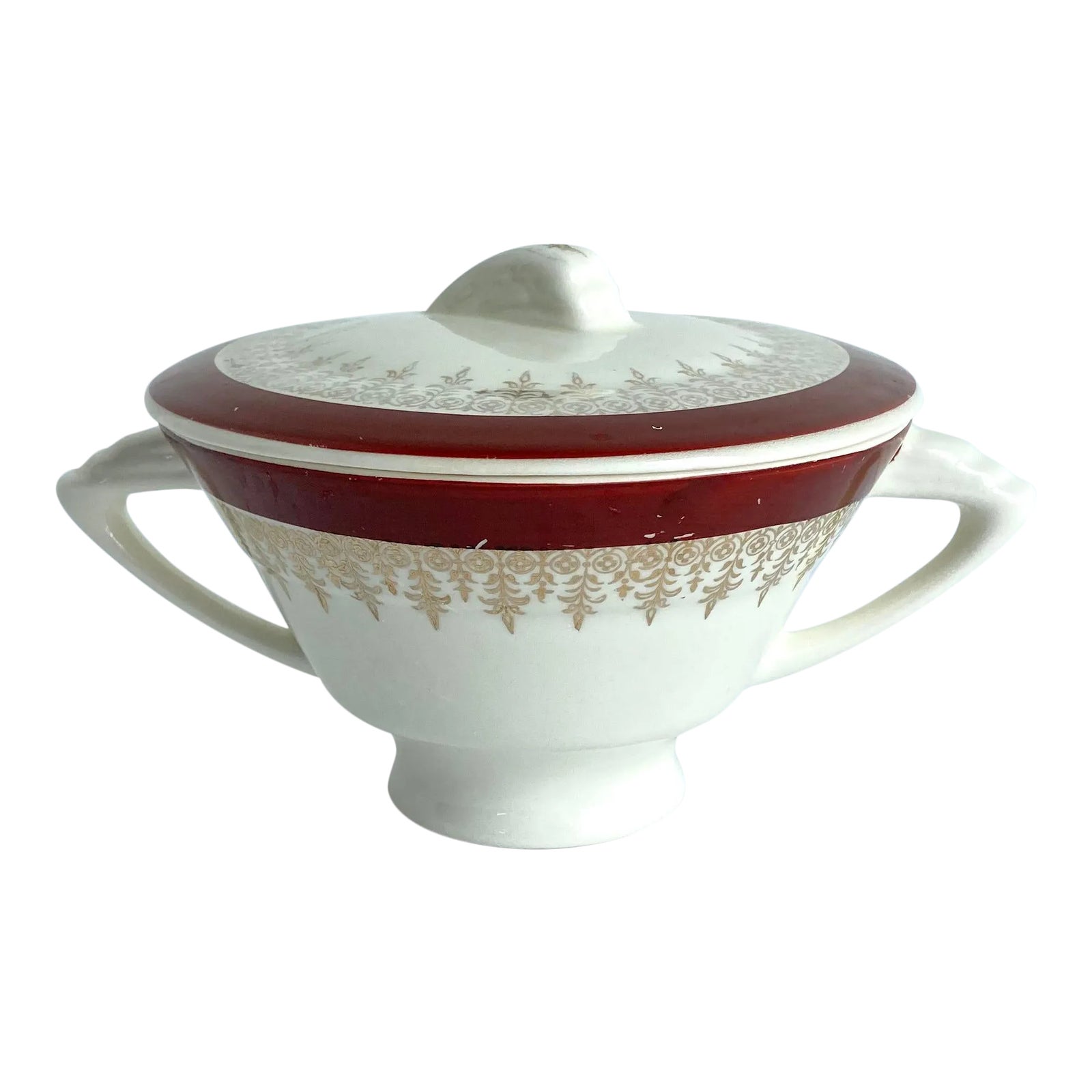 Vintage Stetson China Covered Sugar Bowl | Chairish