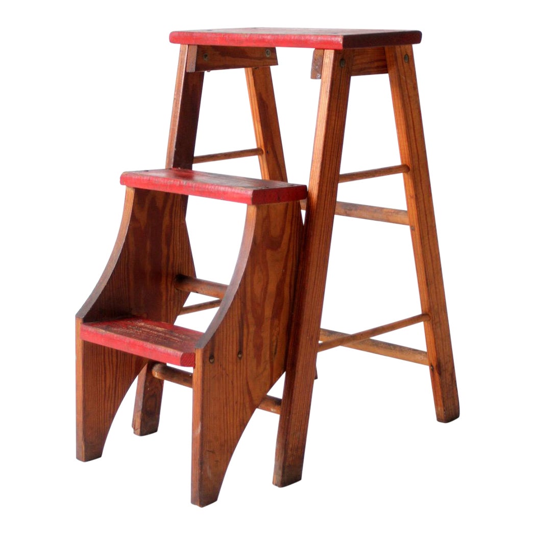 Vintage Fold Out Step Ladder | Chairish