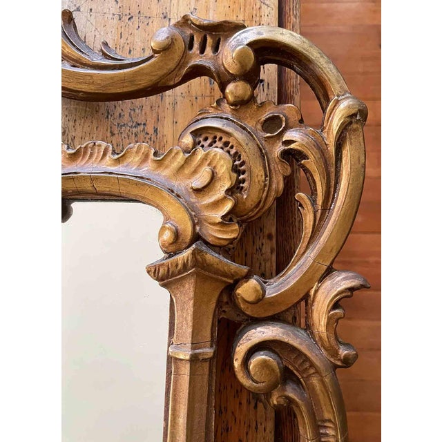 Vintage Carved Gold Rococo Style Mirror | Chairish