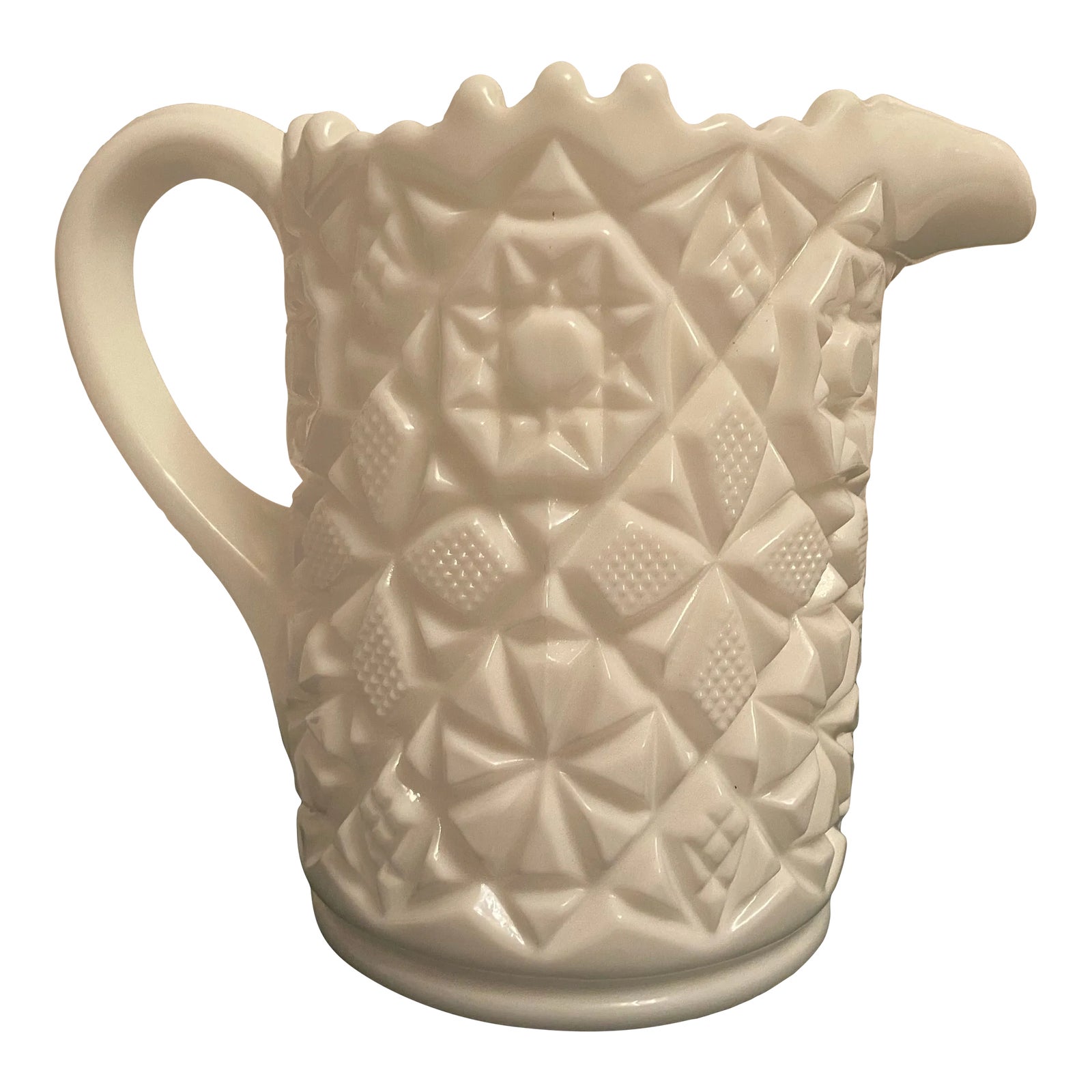 1930s Westmoreland Old Quilt Pattern Pitcher | Chairish