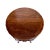 Chinese Brown Flower Carving Wood 2 Half Side Round Pedestal Table ...