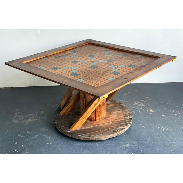 Vintage Monumental Wood Scrabble Board Game Table | Chairish