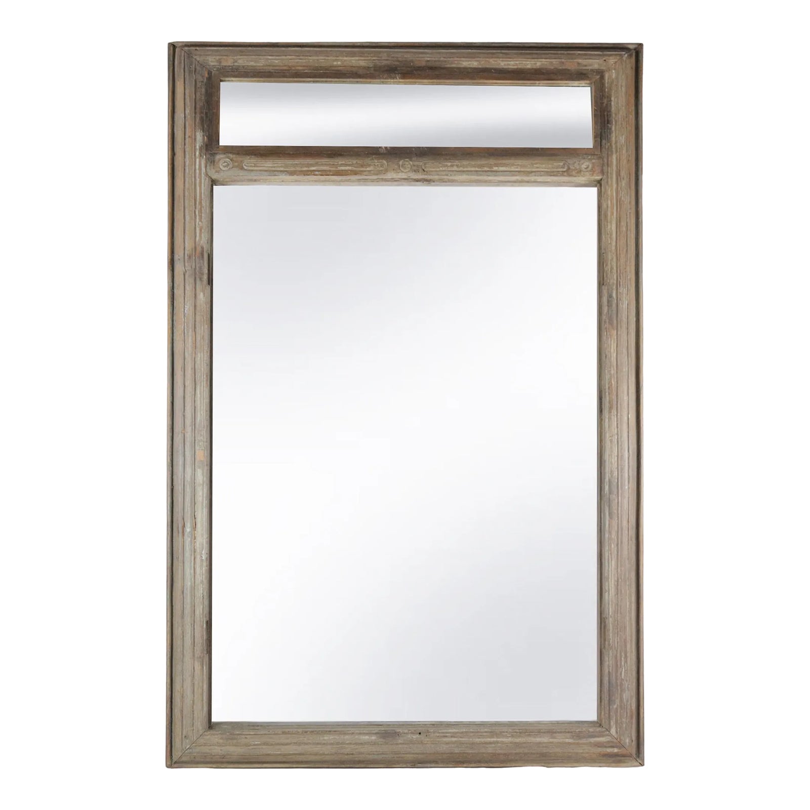 Vintage Rustic Wooden Rectangular Wall Mirror | Chairish