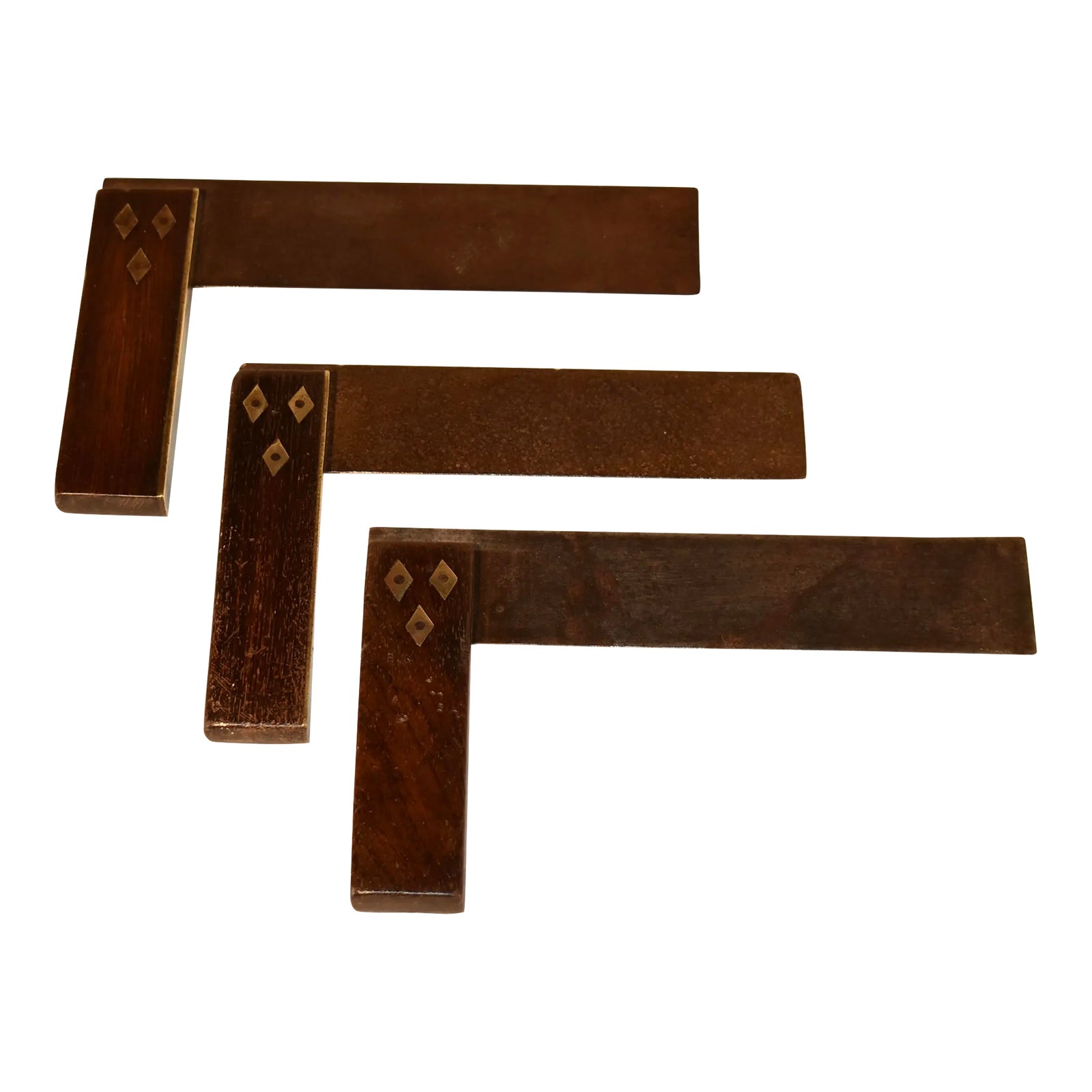 Set of Three Victorian Set Squares, C. 1880 | Chairish