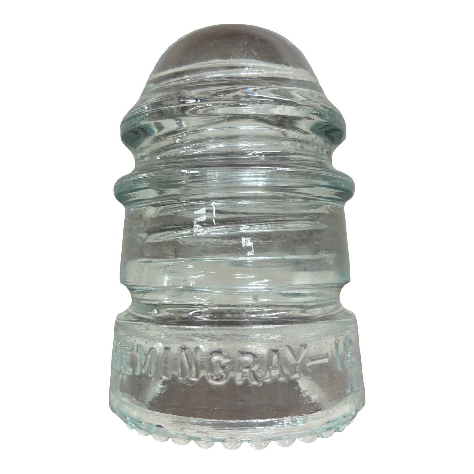 Vintage Hemingray 12 Blue Tinted Glass Insulator | Chairish