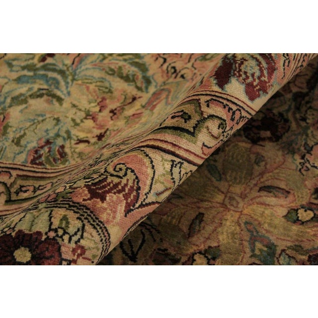 1980s Shabby Chic Art Nouveau Abusson Tan/Red Wool Rug -9'0 X 12'0 ...