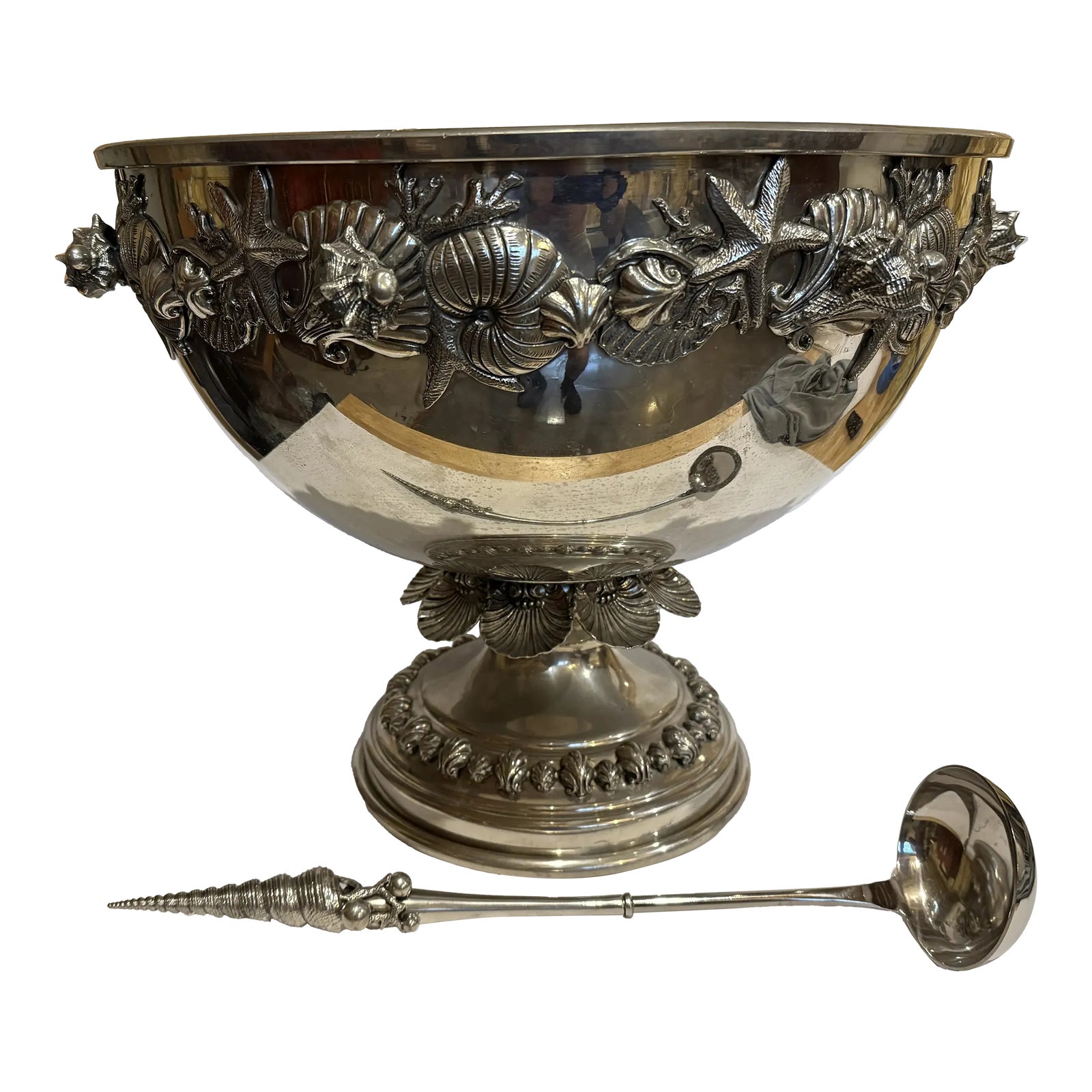 Richard Cippola Large Nautical Punch Bowl & Ladle | Chairish