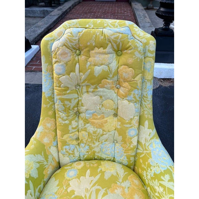 Pair of Dorothy Draper Style High Back Chairs | Chairish