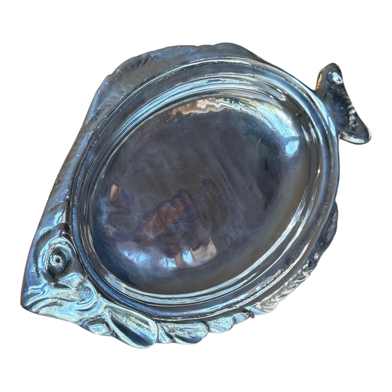 Pewter Fish Serving Platter | Chairish