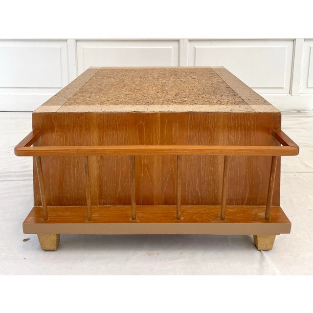 Mid-Century Modern Cork Top Magazine Side Coffee Table | Chairish