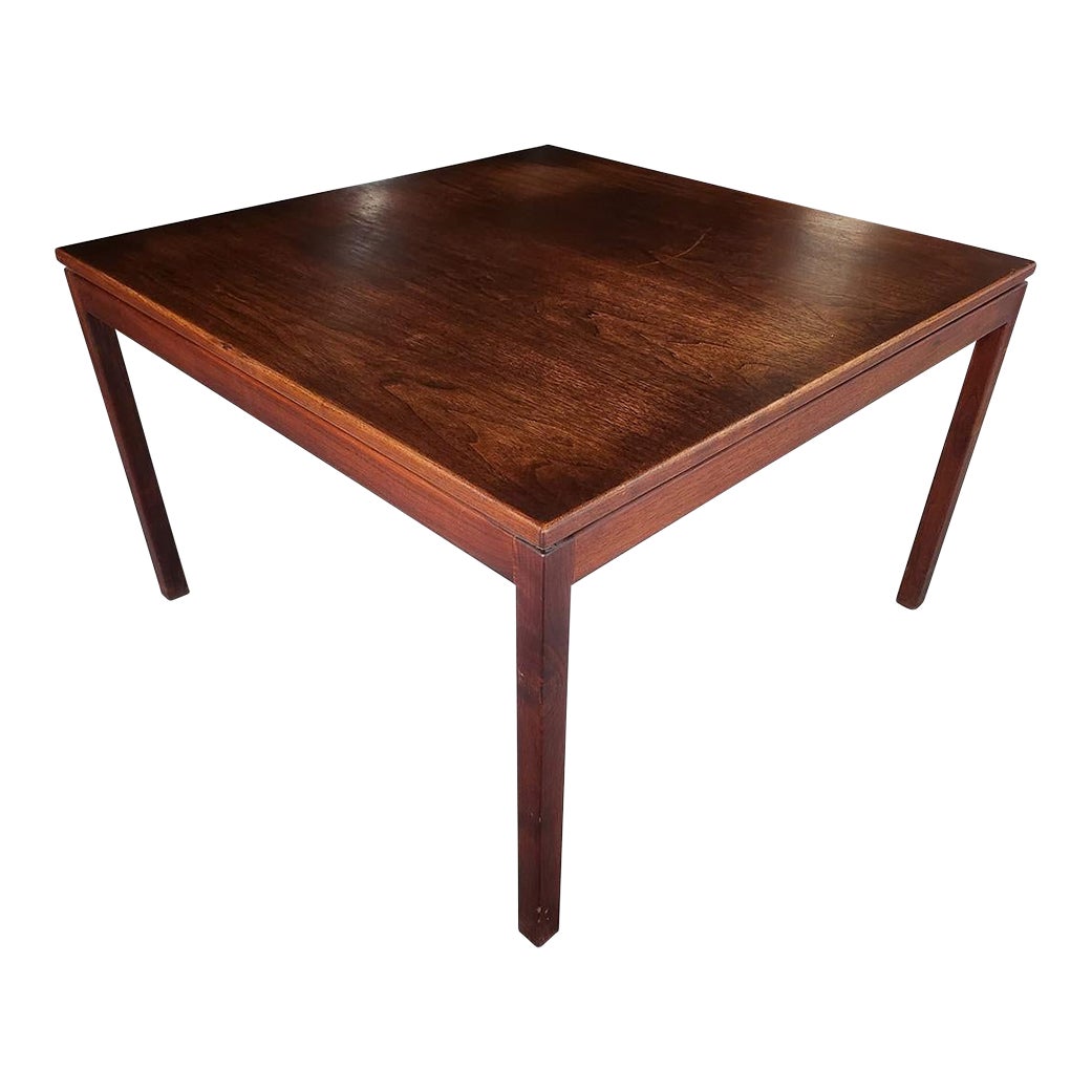 1960s Jens Risom Design Large Side/Corner Table in Walnut Wood | Chairish