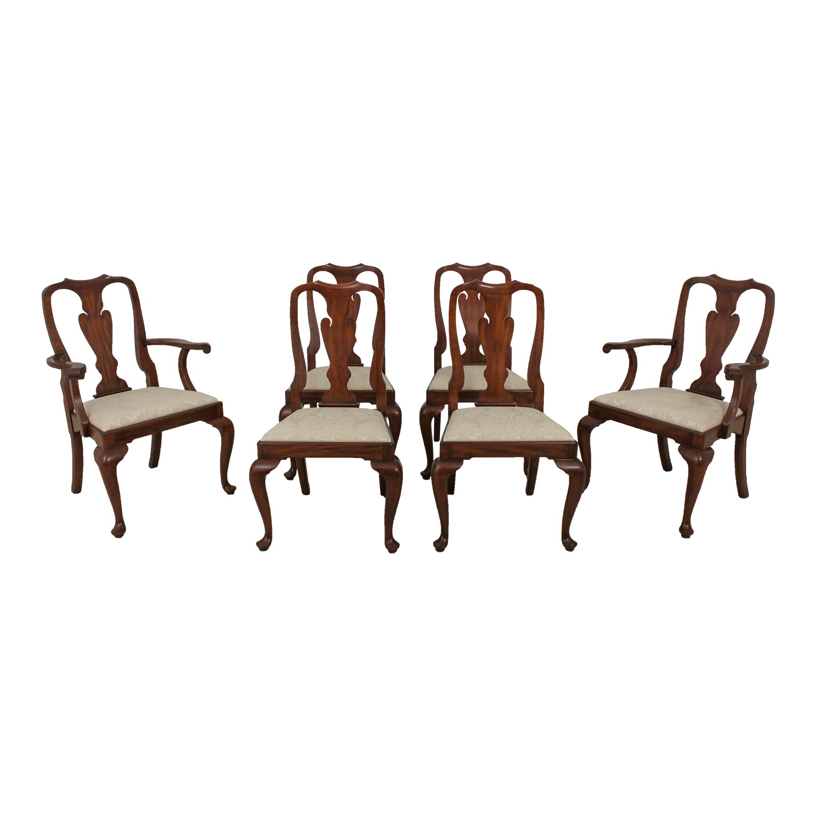 Set of 6 Henkel Harris Solid Cherry Dining Room Chairs | Chairish