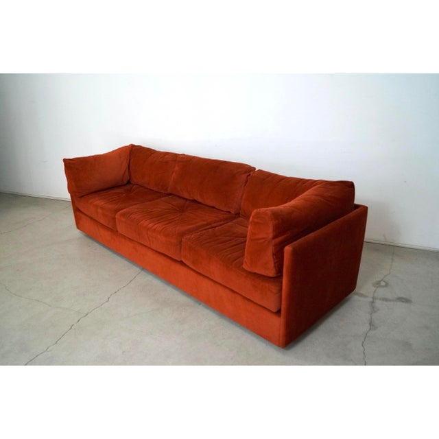 Vintage Mid-Century Modern Rust Orange Selig Lounge Sofa | Chairish