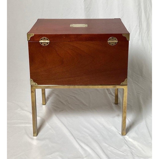 Late 20th Century Mahogany Box on Stand Side Table | Chairish