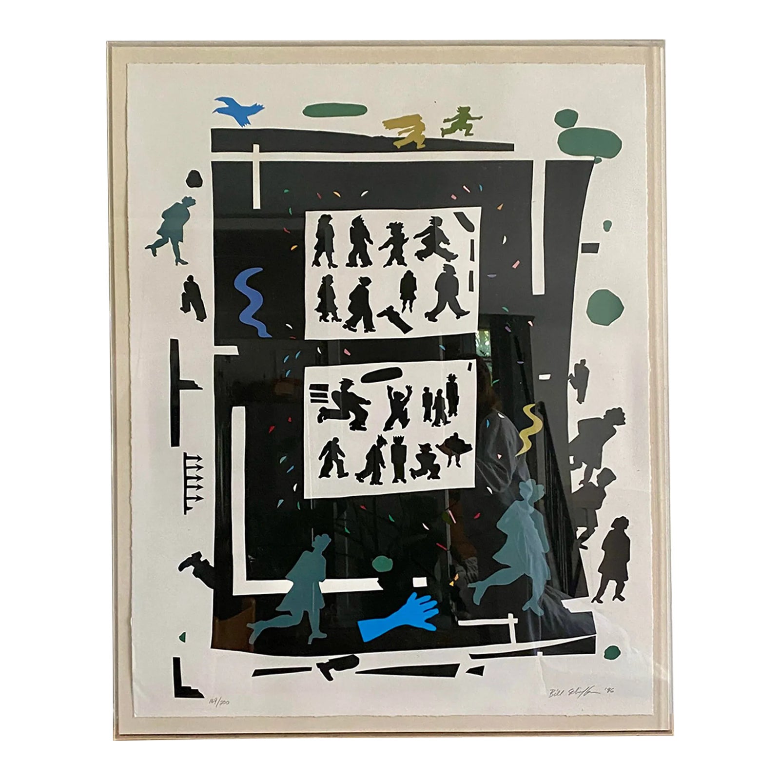 1980s Large Postmodern Serigraph by Billy Schiffer | Chairish