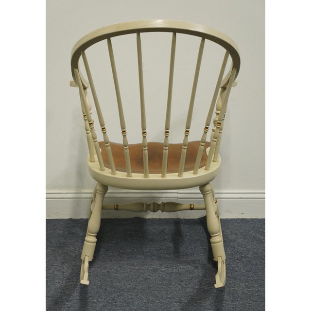 Ethan Allen Hand Painted White Hitchcock Style Rocker Rocking Chair 14 ...