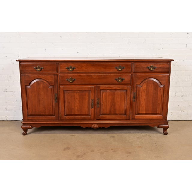 Ethan Allen American Colonial Solid Cherry Wood Sideboard Credenza ...