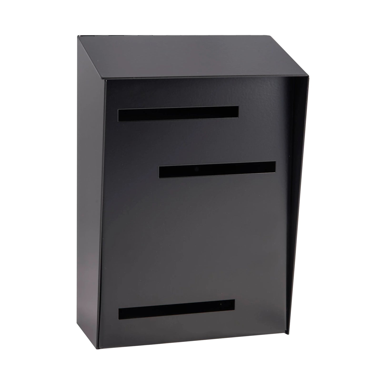 Mid-Century Monochromatic Black Vertical Mailbox | Chairish