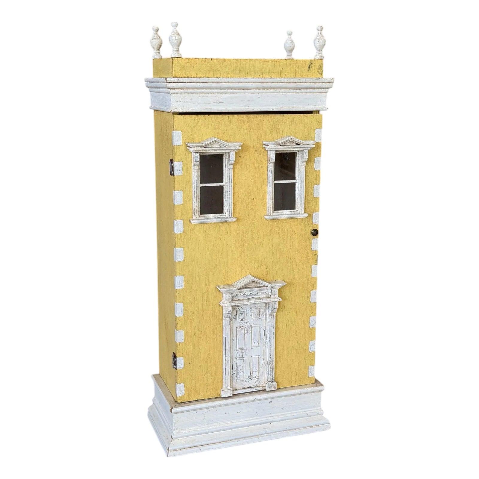 Vintage Trompe L’Oeil Folk Art “Charleston House” Cabinet by David ...