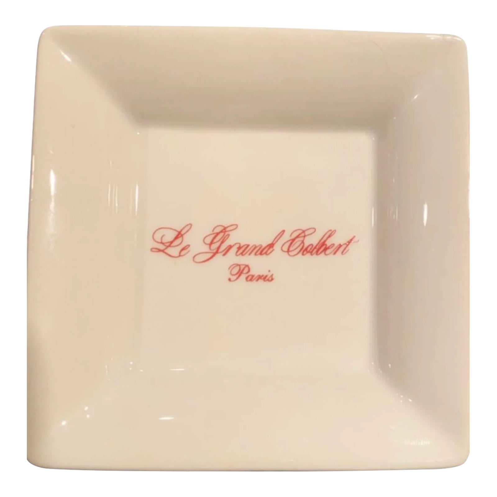 Vintage Le Grand Colbert Paris Restaurant Ashtray Dish White Porcelain ...