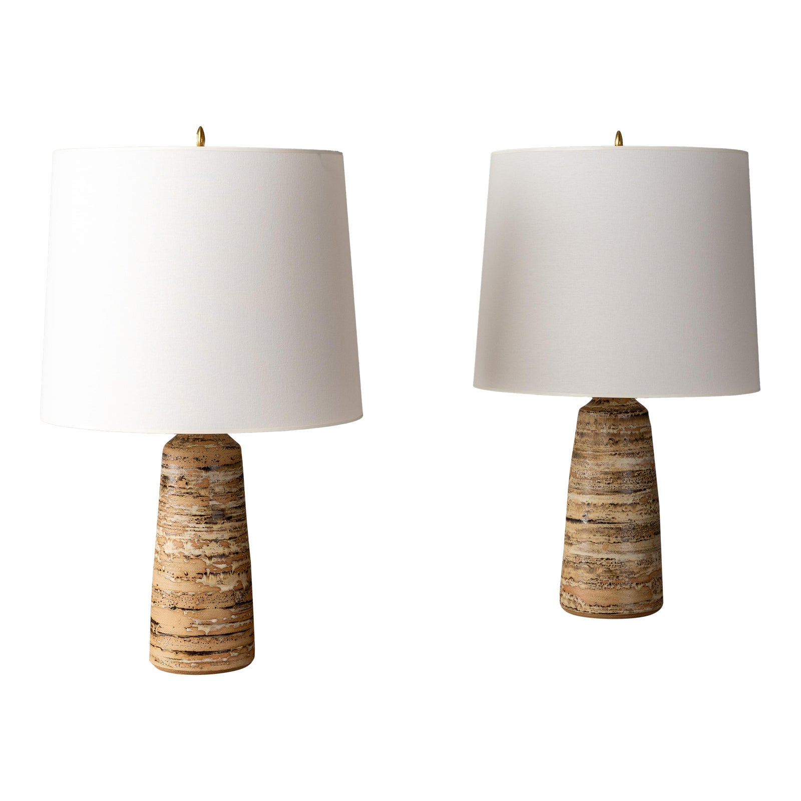 Pair of 1950s Anne Appleton Clarke Ceramic Table Lamps | Chairish