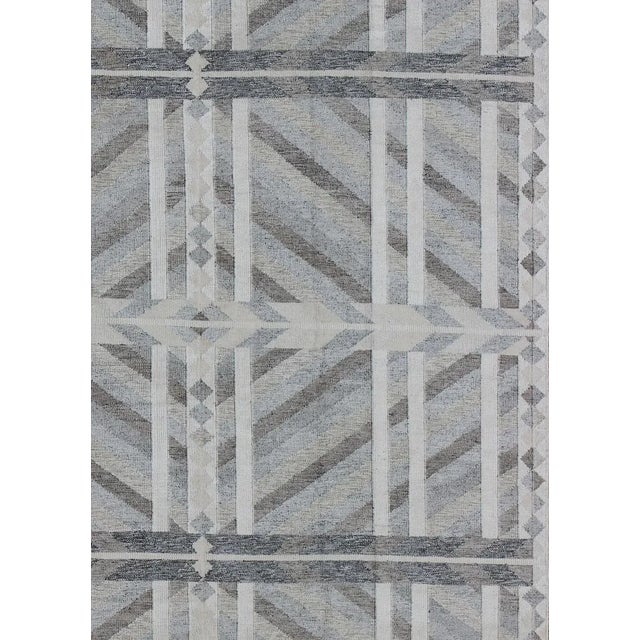 Scandinavian/Swedish Geometric Rug in Gray and Pastel Colors by Keivan ...