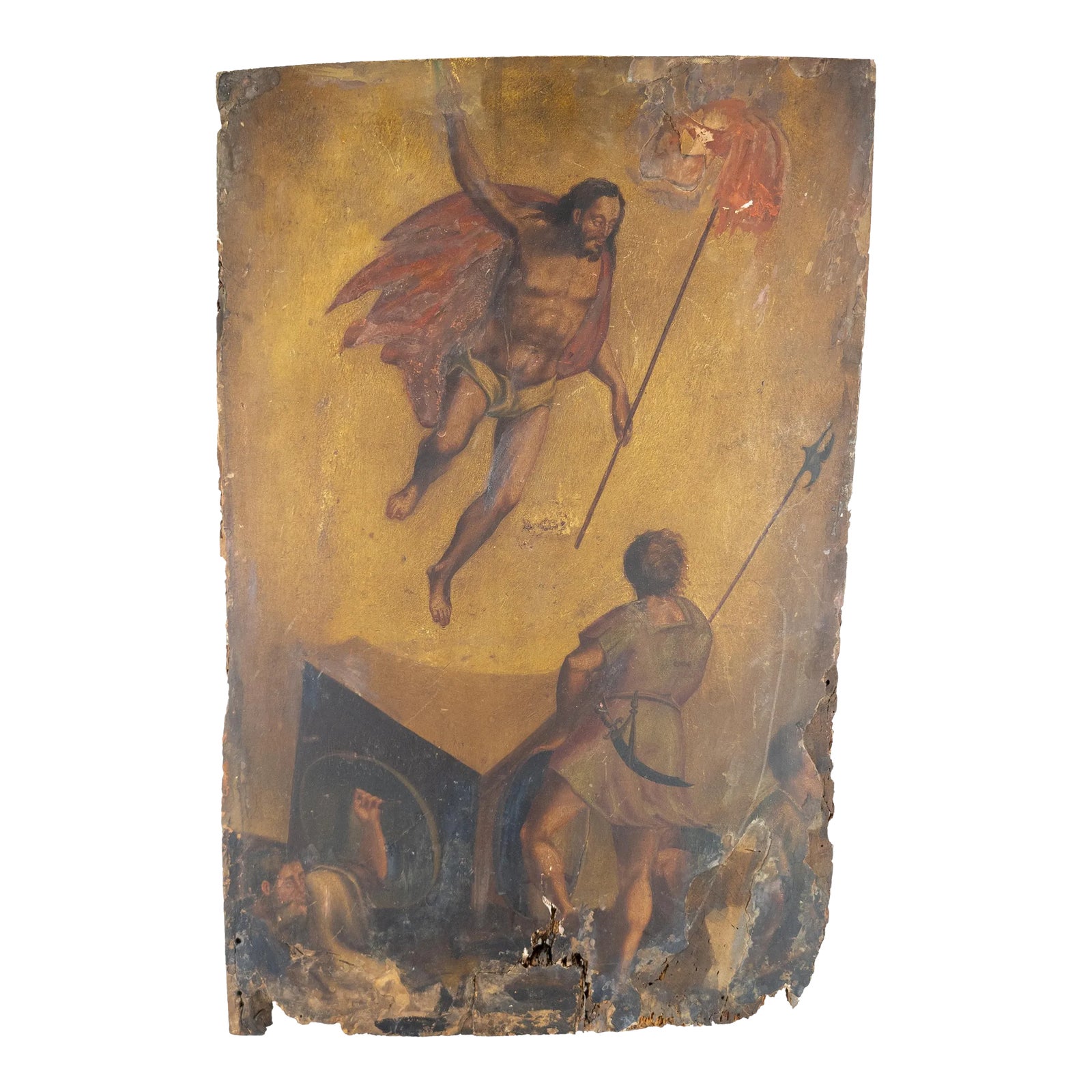 Early Renaissance or Gothic Tempera Fresco Religious Painting on Panel ...