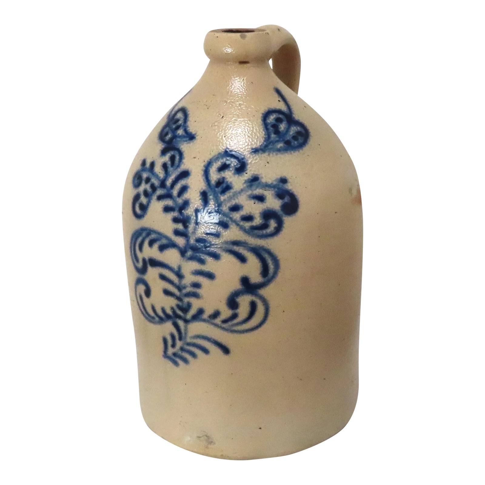 Antique Boston American Fancy Blue Decorated 2 Gallon Stoneware Jug ...