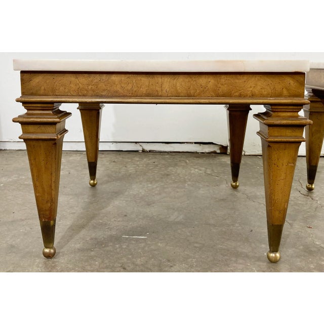Vintage MCM Weiman Marble Top Tables, a Pair | Chairish