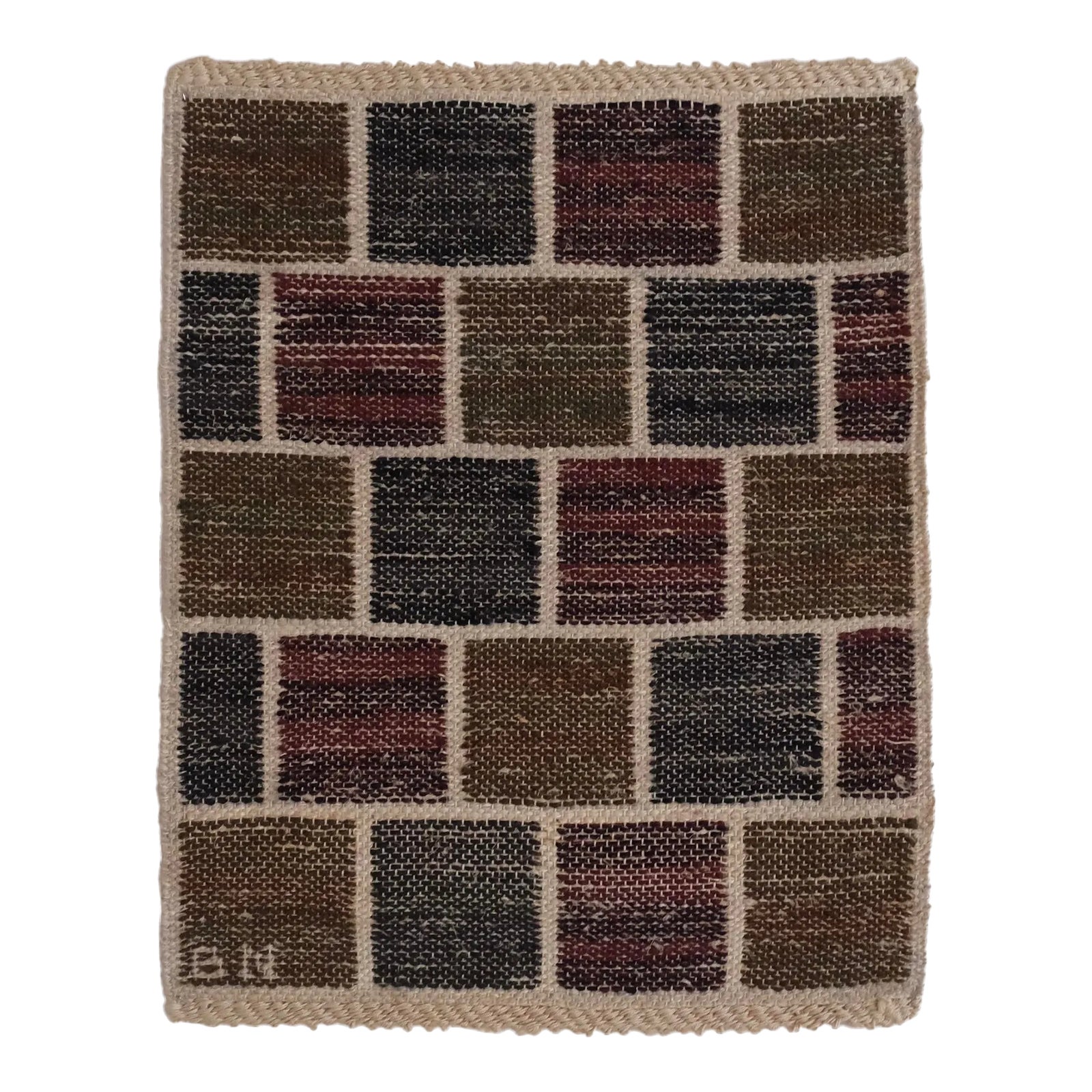 1950s "Kvadrater" Tapestry by Barbro Nilsson | Chairish