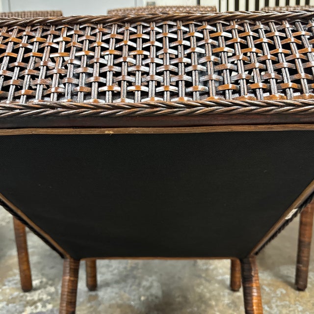 Crate & Barrel Woven Rattan Side Dining Chairs, Set of Four | Chairish